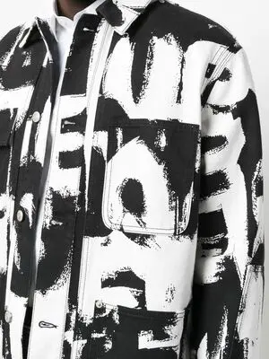 Alexander McQueen Text Print Denim Jacket