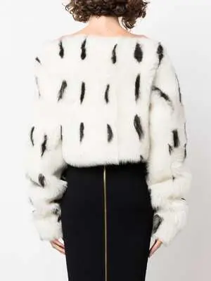 Balmain Shearling Boat-neck Top
