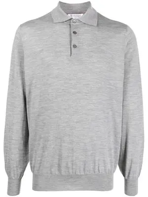 Brunello Cucinelli Knitted Polo Shirt - Grey