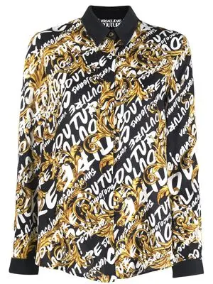 Versace Baroque Graffiti-print Shirt