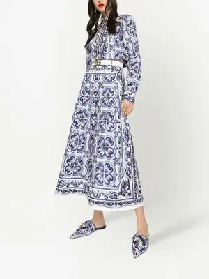 Dolce & Gabbana Majolica-print Cropped Culottes
