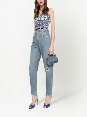 Dolce & Gabbana Ripped Detail Jeans - Blue