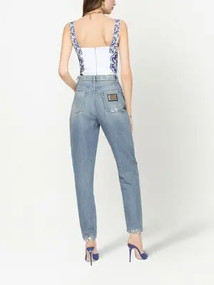 Dolce & Gabbana Ripped Detail Jeans - Blue