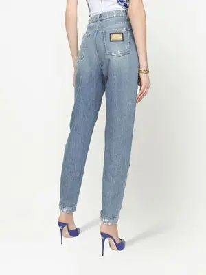 Dolce & Gabbana Ripped Detail Jeans - Blue
