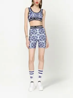 Dolce & Gabbana Majolica Print Cycling Shorts