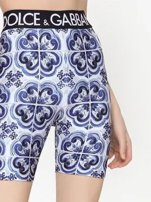 Dolce & Gabbana Majolica Print Cycling Shorts