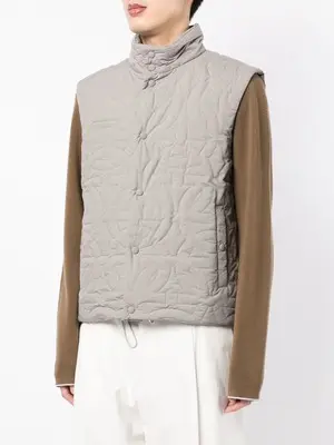 FERRAGAMO Quilted Funnel-neck Gilet - Grey