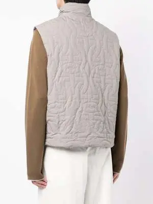 FERRAGAMO Quilted Funnel-neck Gilet - Grey