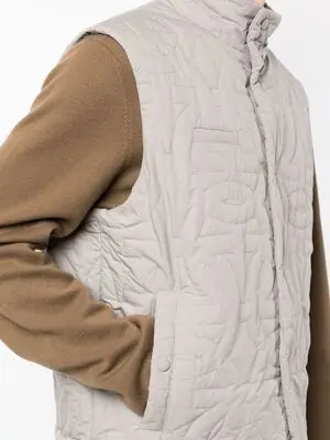 FERRAGAMO Quilted Funnel-neck Gilet - Grey