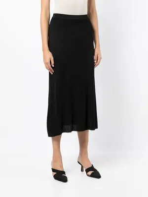 FERRAGAMO Ribbed-knit A-line Skirt