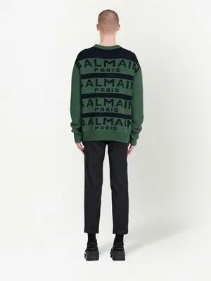 Balmain Logo Pattern Jumper