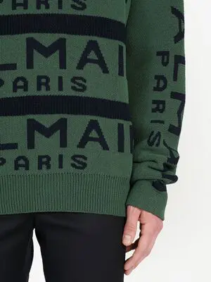 Balmain Logo Pattern Jumper
