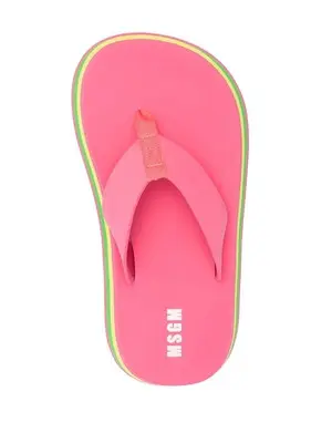 MSGM Thong Strap Flip Flops - Pink
