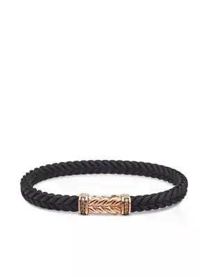 David Yurman 18kt Rose Gold Chevron Bracelet - Black