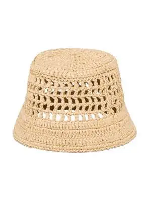 Prada Crochet Bucket Hat - Neutrals
