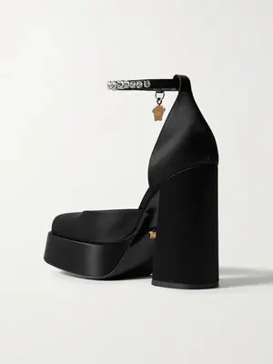 Versace Medusa Aevitas Embellished Satin Platform Pumps