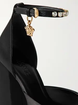 Versace Medusa Aevitas Embellished Satin Platform Pumps