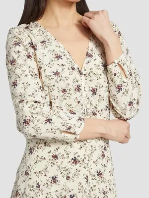 Veronica Beard Riggins Stretch Silk Long-sleeve Minidress