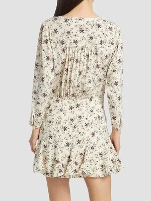 Veronica Beard Riggins Stretch Silk Long-sleeve Minidress