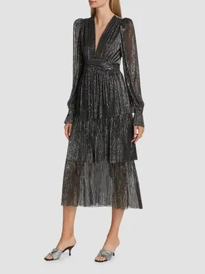 SABINA MUSAYEV Marais Sequin Knit Midi-dress - Black
