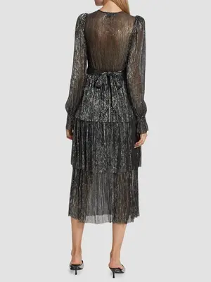 SABINA MUSAYEV Marais Sequin Knit Midi-dress - Black