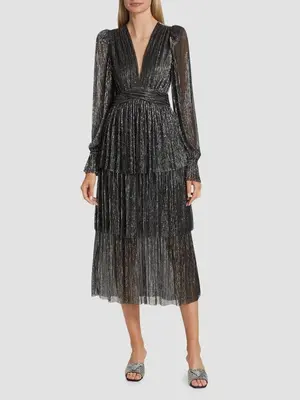 SABINA MUSAYEV Marais Sequin Knit Midi-dress - Black