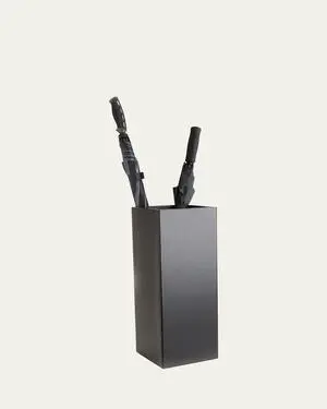 ROYCE NEW YORK Personalized Leather Umbrella Stand - Black