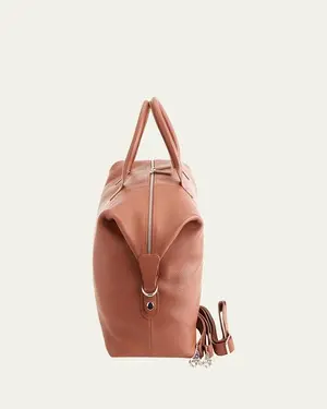 ROYCE NEW YORK Monogrammed Leather Duffle Bag - Tan