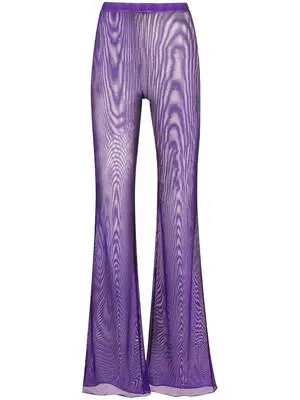 Oseree Shimmer-effect Flared Trousers