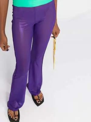 Oseree Shimmer-effect Flared Trousers