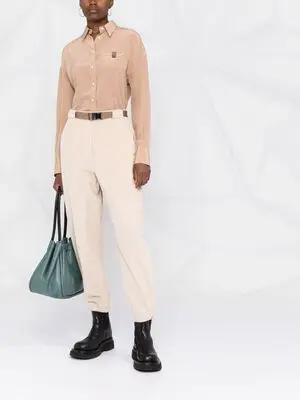 Brunello Cucinelli Crystal Embellished Silk Shirt