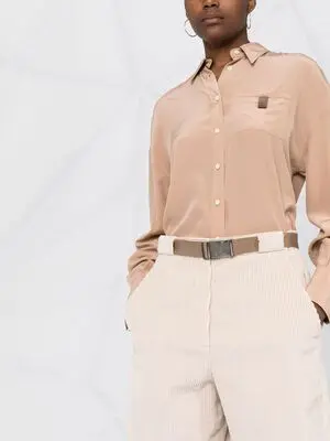 Brunello Cucinelli Crystal Embellished Silk Shirt