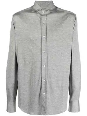 Brunello Cucinelli Jersey Button-down Shirt - Grey