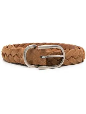 Brunello Cucinelli Braided Buckled Belt Brown