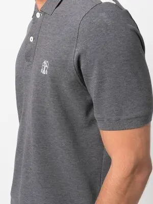 Brunello Cucinelli Logo-print Cotton Polo Shirt