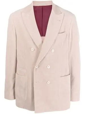 Brunello Cucinelli Double-breasted Corduroy Blazer - Neutrals