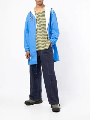 UNDERCOVERISM Logo-print Hooded Coat - Blue