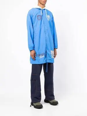 UNDERCOVERISM Logo-print Hooded Coat - Blue