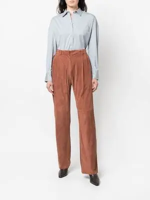 Brunello Cucinelli Leather Palazzo Pants