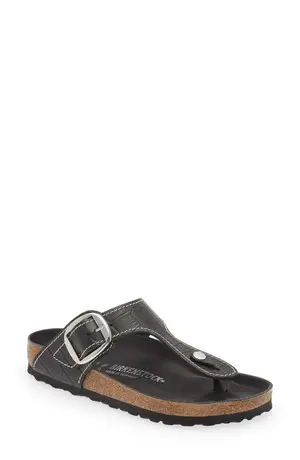 BIRKENSTOCK Staud Arizona Big Buckle Croc Embossed Sandal