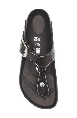 BIRKENSTOCK Staud Arizona Big Buckle Croc Embossed Sandal