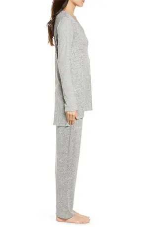 Natori V-neck Knit Tunic - Ht. Grey