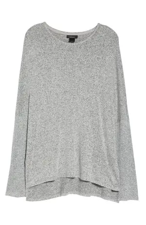 Natori V-neck Knit Tunic - Ht. Grey