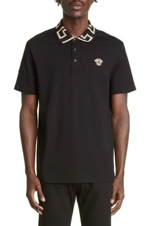 Versace Jeans Couture Spread Collar Polos For Men