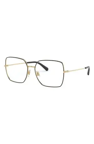 Dolce & Gabbana 54mm Square Optical Glasses - Gold Black