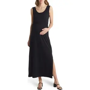 ANGEL MATERNITY Essential Nursing Maxi Dress - Black
