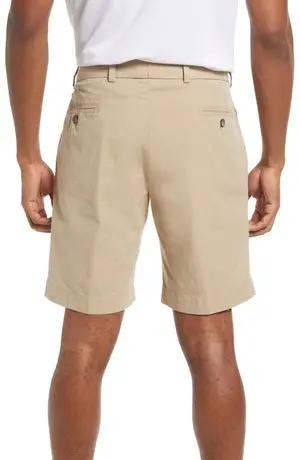 Berle Charleston Flat-front Shorts - Khaki
