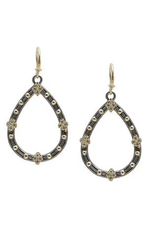 Armenta Old World Crivelli Black Diamond Drop Earrings