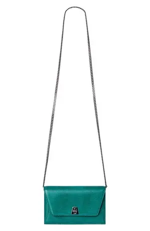 Akris Anouk Lizard Embossed Suede Crossbody Bag - Emerald