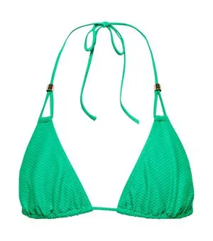 Heidi Klein Textured Triangle Bikini Top - Green